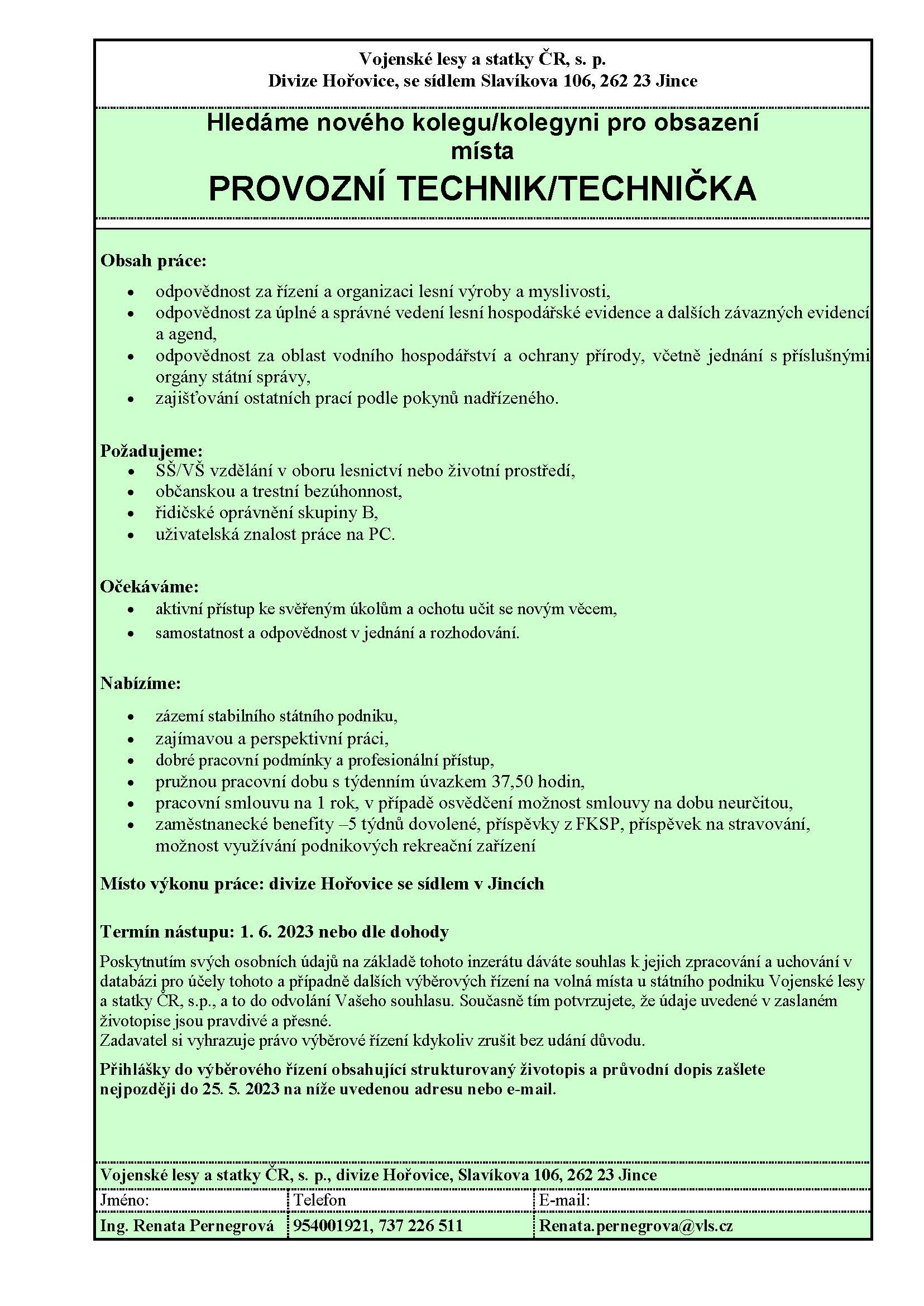 Ostatní nabídky, Stáže - Fakulta lesnická a dřevařská ČZU v Praze